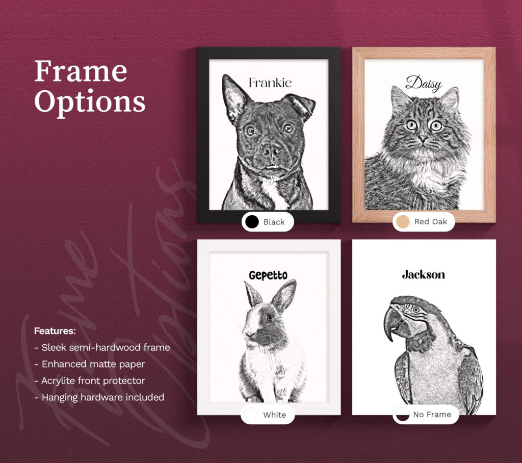 Custom Pet Portrait Pencil Sketch Dog Cat Drawing From Photo ...